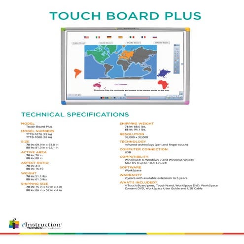 Touch board plus spec sheet | PDF
