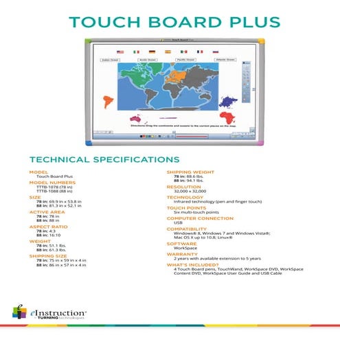 Touch board plus spec sheet ei-re | PDF