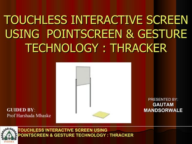 Touch Screen Technology PRESENTATION | PPTX