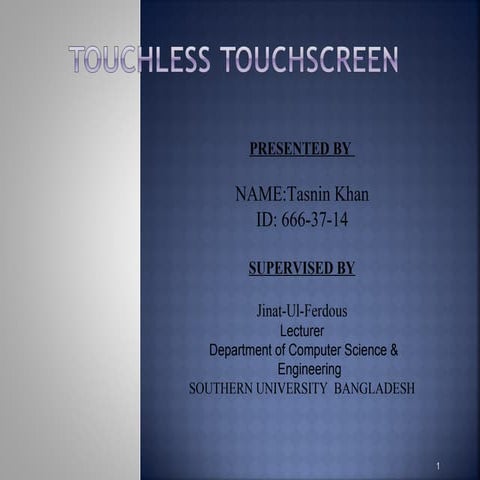 Touchless Touchscreen | PPT