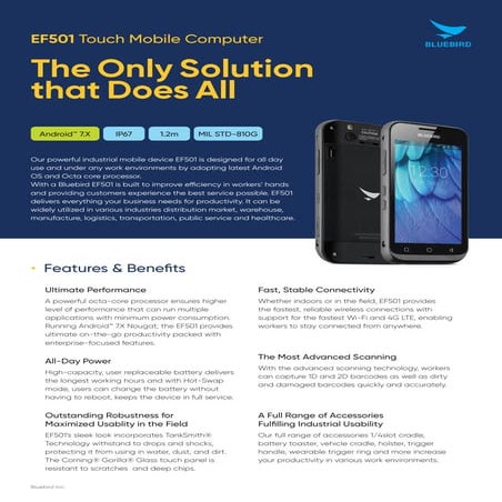 Touch mobile computer bluebird ef501(r) | PDF