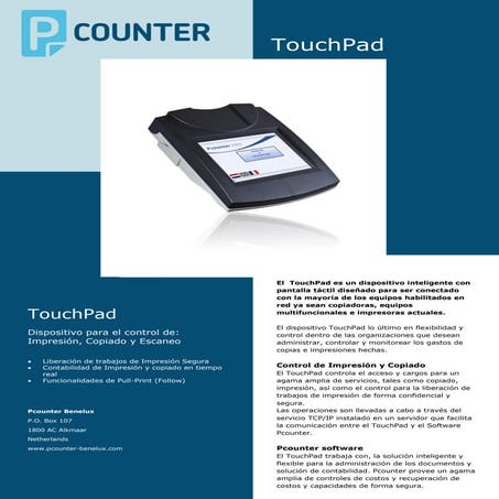 TouchPad - Dispositivo para el control de: Impresión, Copiado y Escaneo ...