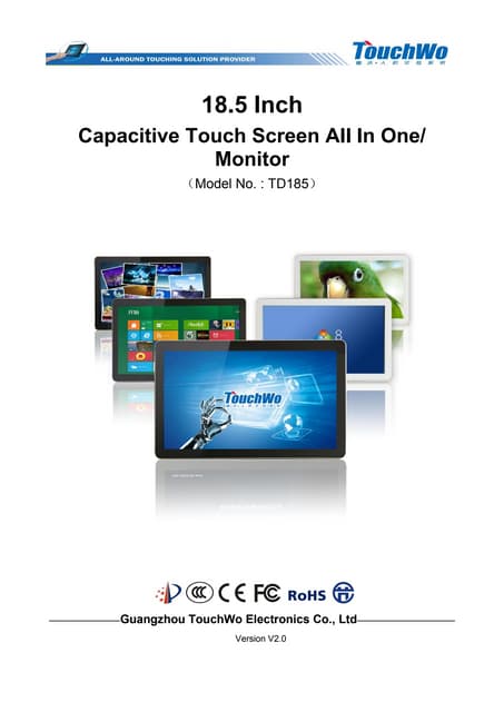 Touchwo 15.6inch pcap touch screen all in one v2.0 td156 | PDF