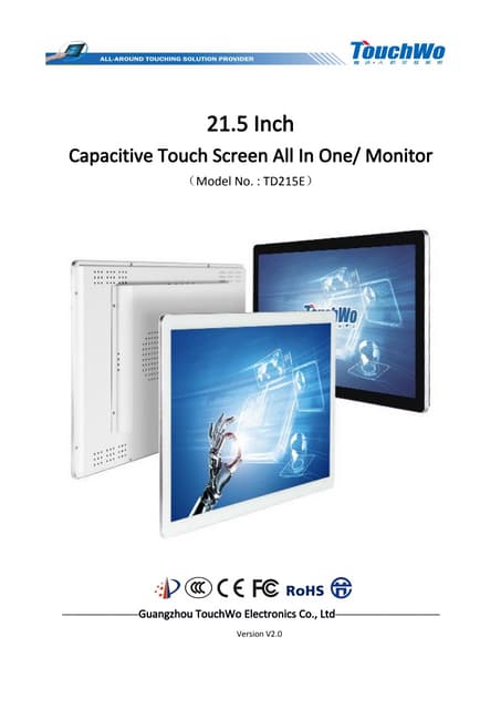 Touchwo 15.6inch pcap touch screen all in one v2.0 td156 | PDF ...