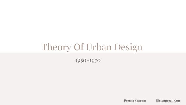 kevin lynch theory five elements - urban design | PPTX