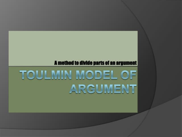 The Toulmin Model of Argument | PPT