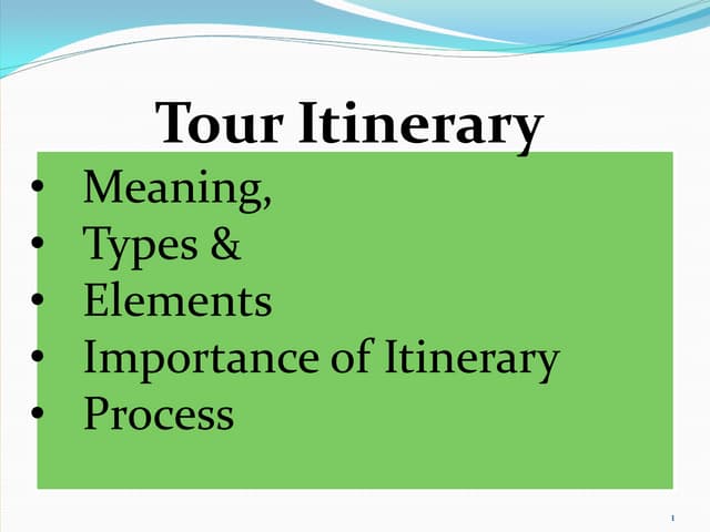 Classification of Tour Packages | PPTX