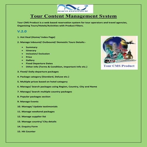 Tour content management system | PDF