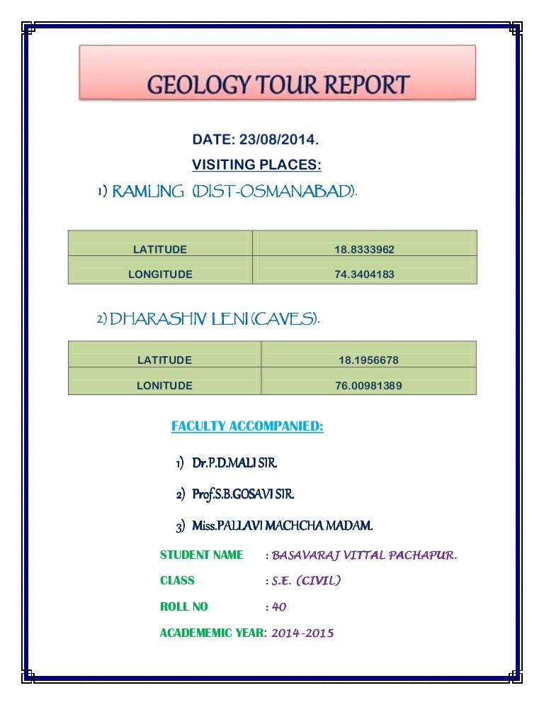 Geology Field Visit Report geology-field-visit-report
