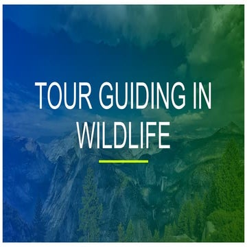 Tour guiding in wildlife | PPTX