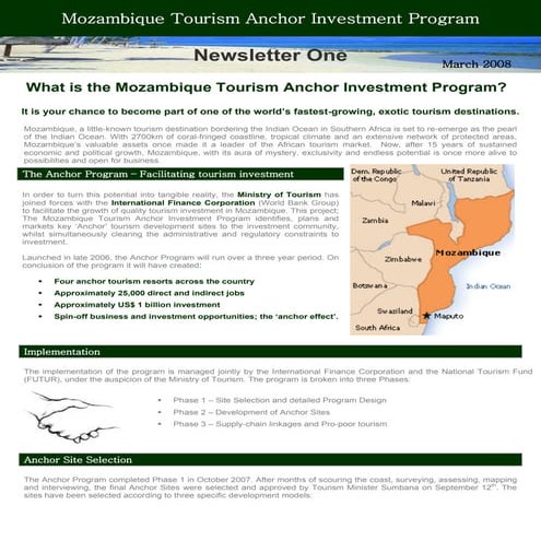 Tourism Anchor Program | PDF