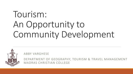 Lessons in Community Based Ecotourism ( Rural Tourism Project) | PPT