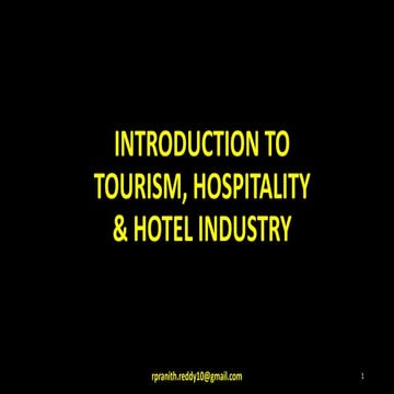 Introduction to Tourism and Hospitality | PPTX