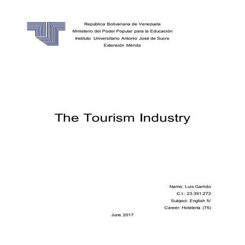 Tourism Industry | PDF