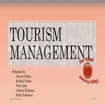 Tourism management new (Travel Agency management + Case study) | PPTX