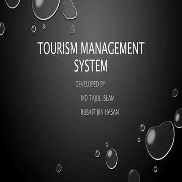 Tourism management system | PPTX