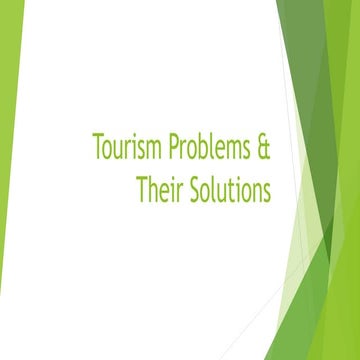 Tourism problems & their solutions | PPTX
