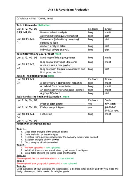 Issac farmer unit 18 mark and feedback sheet | DOCX