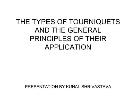 Tourniquets | PPT