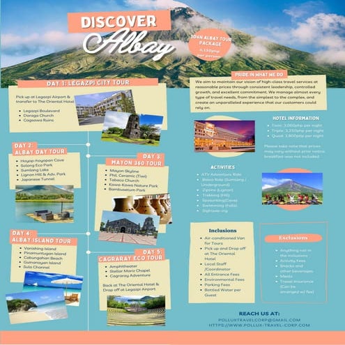 Tour Package for Albay | PDF