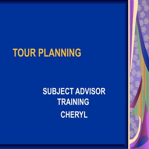 Tour planning | PPT