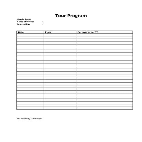 Tour program | DOCX