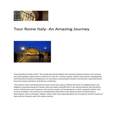Tour rome italy an amazing journey (1) | PDF