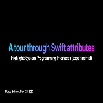 A tour through Swift attributes | PDF