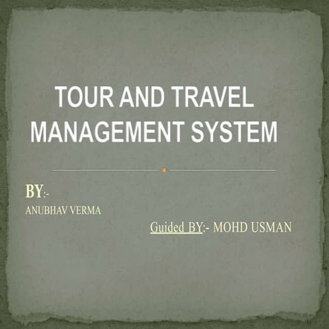 tour management system | PDF