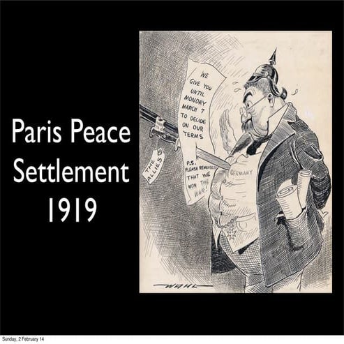 World War One: Paris Peace Settlement, Treaty of Versailles, 1919 | PDF