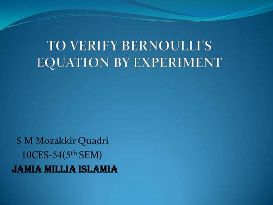 Bernoulli's Principle | PPT