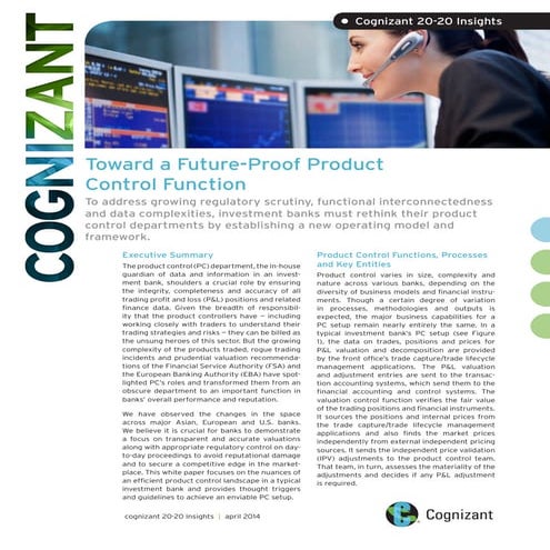 Toward a Future-Proof Product Control Function | PDF