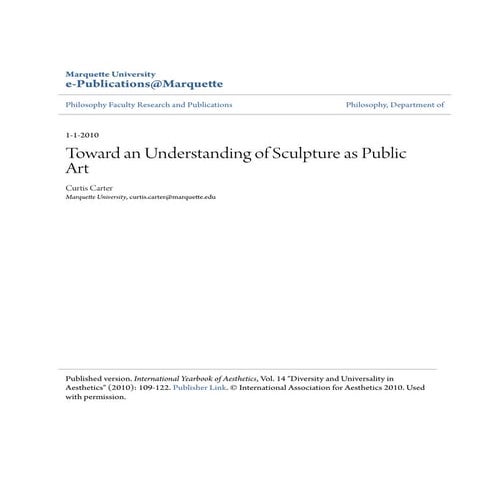 Toward an understanding of sculpture as public art | PDF | Design ...