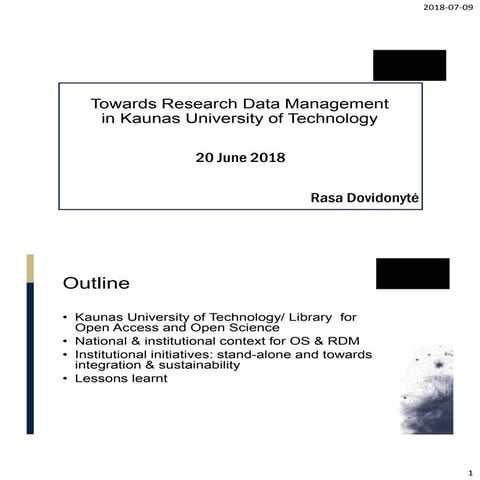 Toward research data management in ktu, lithuania | PDF