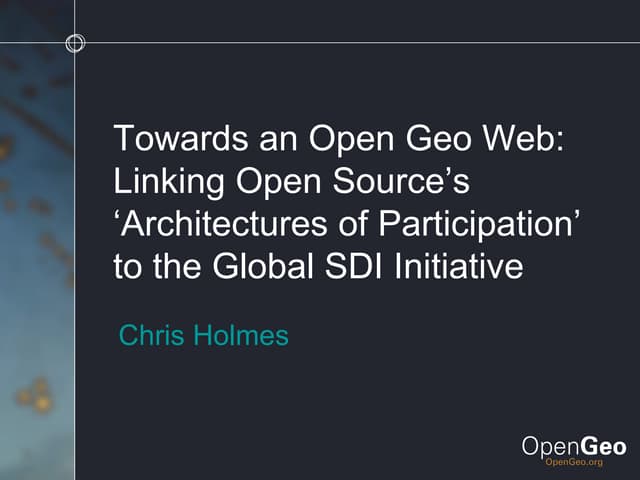 Towards An Open Geo Web Linking Open Sources ‘architectures Of