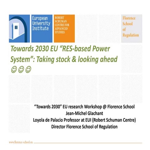 Towards 2030 EU “RES-based Power System”: Taking stock & looking ahead ...