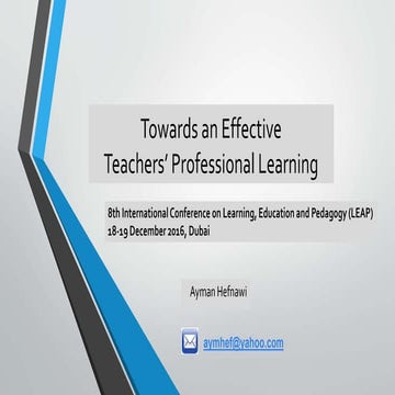 Designing an effective professional learning programme | PDF