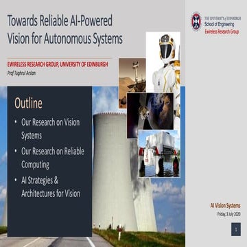 Towards Reliable AI-Powered Vision for Autonomous Systems | PPT