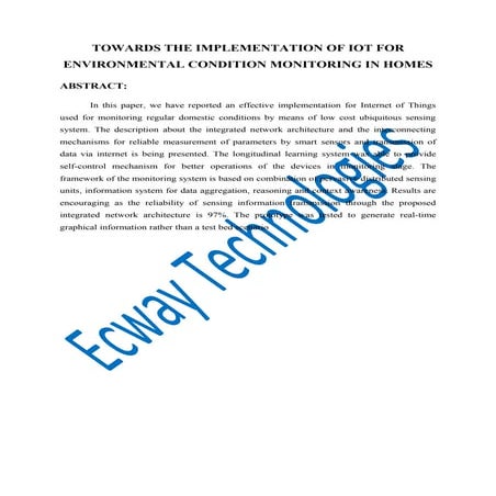 Towards The Implementation Of Iot For Environmental Condition