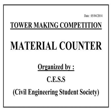 Tower making competition | PPT