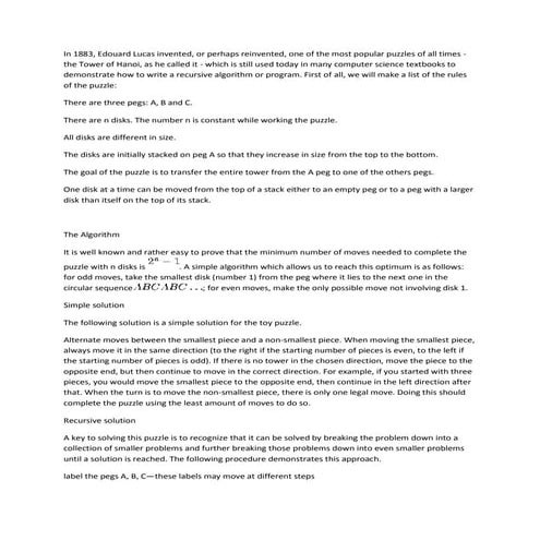 Tower Of Hanoi Docx 7027