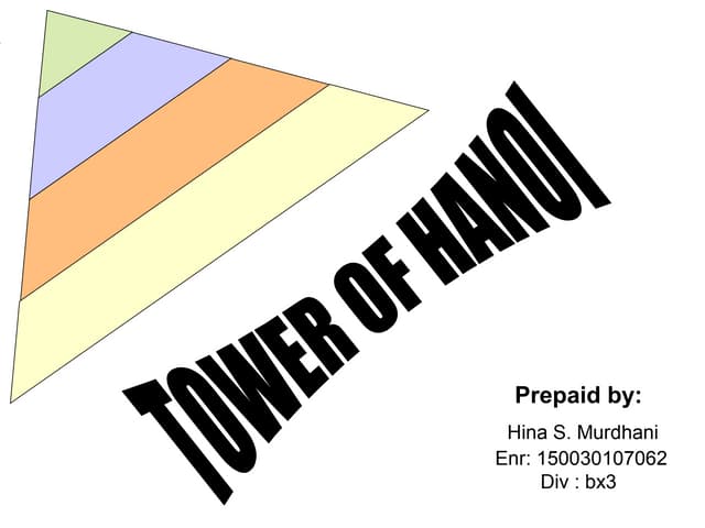 Tower Of Hanoi Ppt Programming Languages Computing
