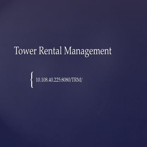 Tower rental management | PPTX