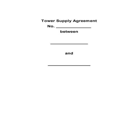 Tower Supply Agreement (Purchase this doc, Text: 08118887270 (Whatsapp ...