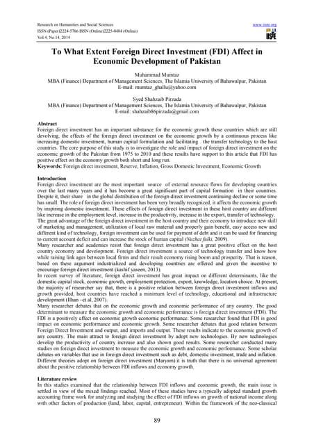 USING STRUCTURAL EQUATION MODELING ON FOREIGN DIRECT INVESTMENT OF ...