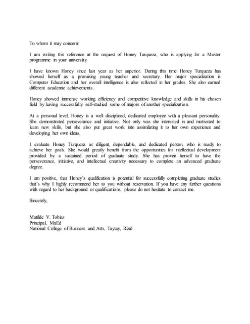 A Chevening Scholarship Recommendation Letter for Ms.Nchafac Julegette ...