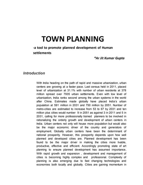 Physical planning in town planning | PPTX
