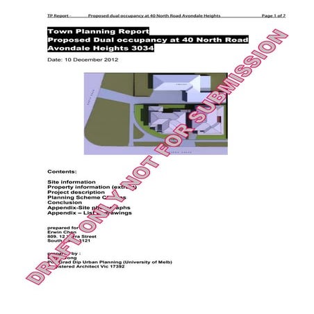 Town planning report northroad 20121210 a | PDF