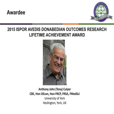 Towse Donebedian Award to Tony Culyer | PDF