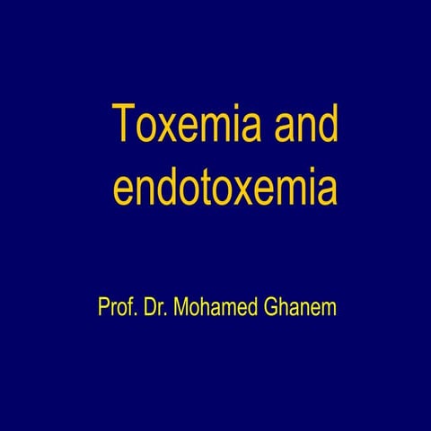 Toxemia and endotoxemia | PDF
